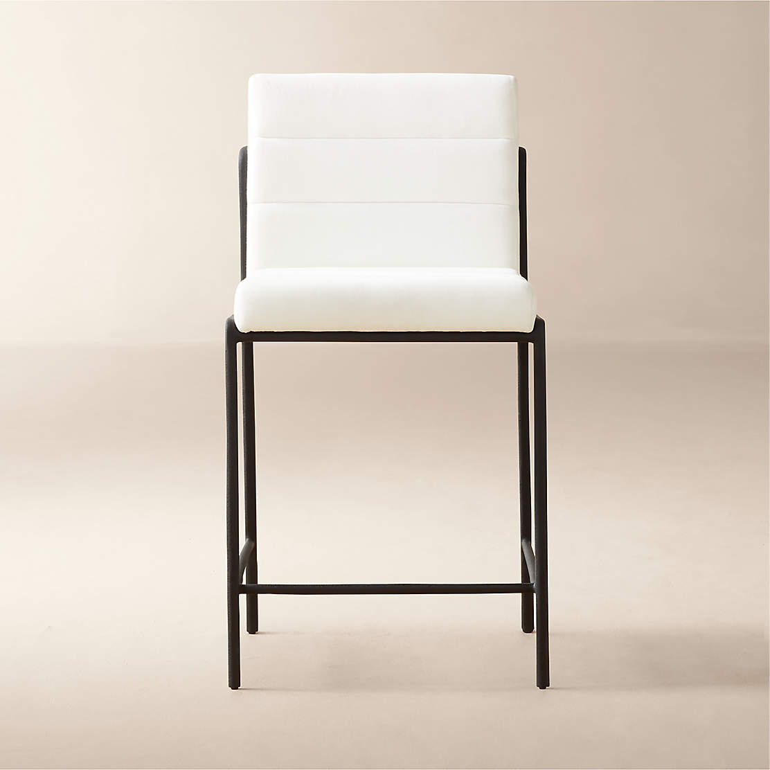 Nephi Cast Metal and Black Velvet Counter Stool | CB2