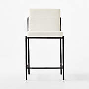 Nephi Cast Metal and Ivory Velvet Counter Stool | CB2