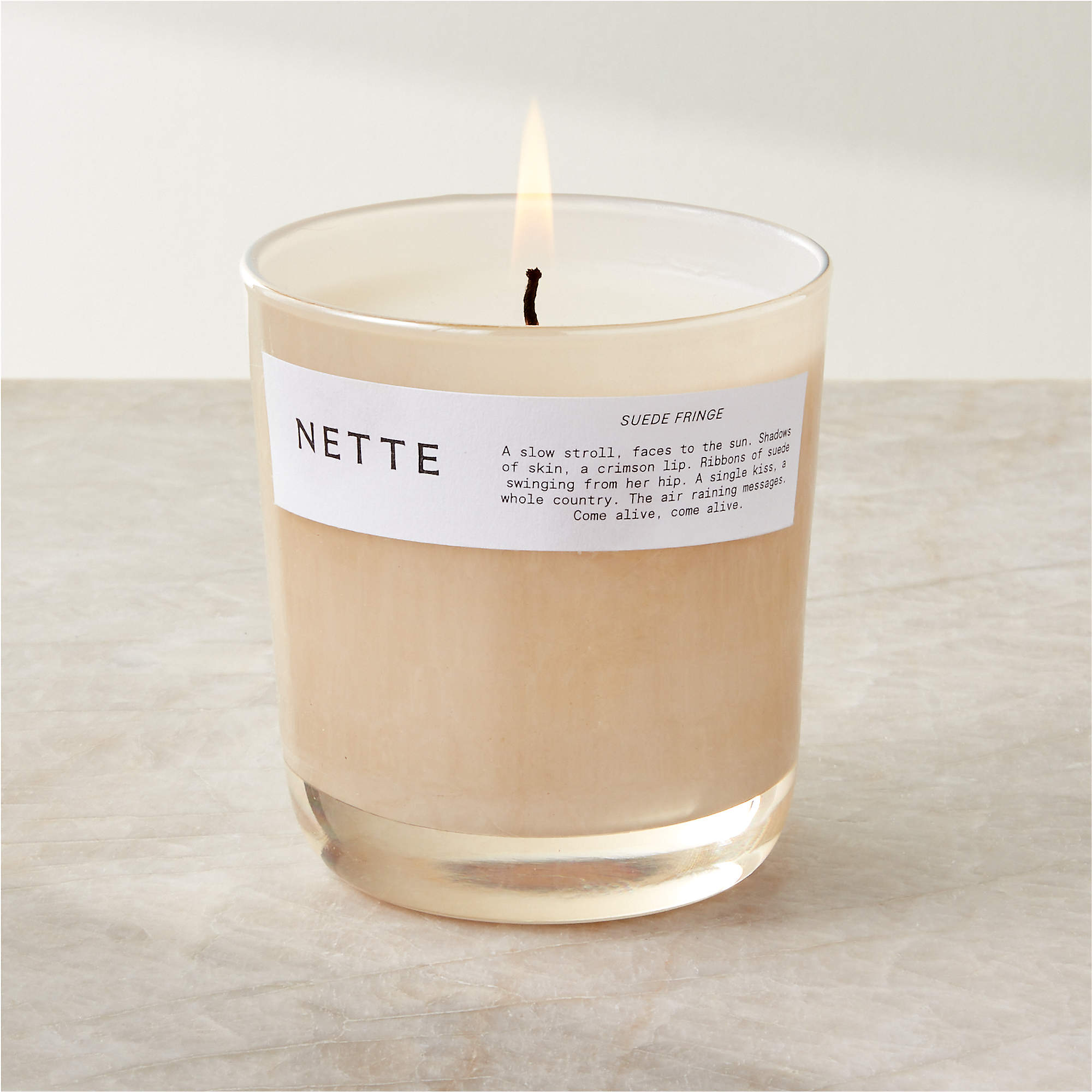 Nette Suede Fringe Soy Wax Candle | CB2