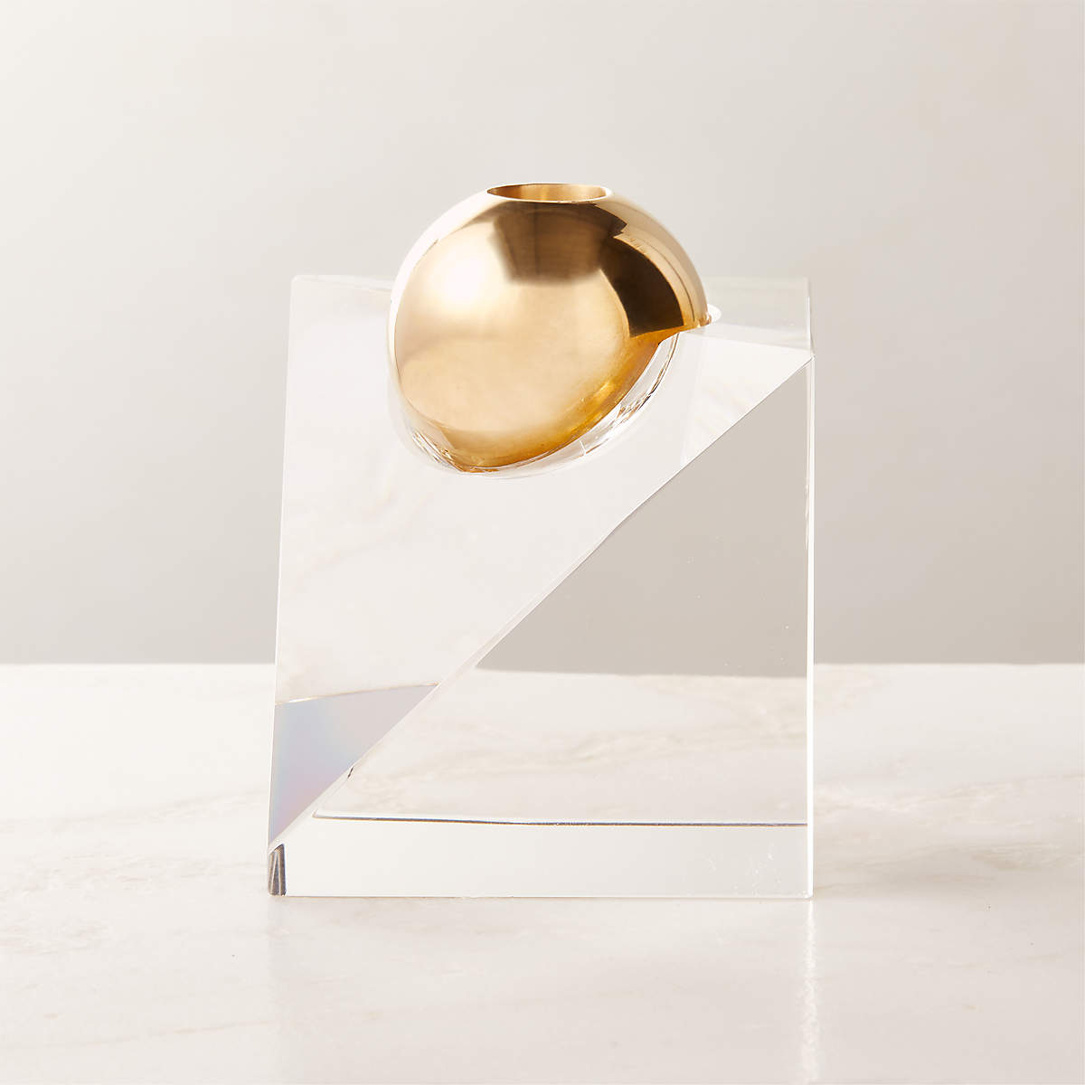 Newton Crystal Glass Ball Taper Candle Holder + Reviews | CB2