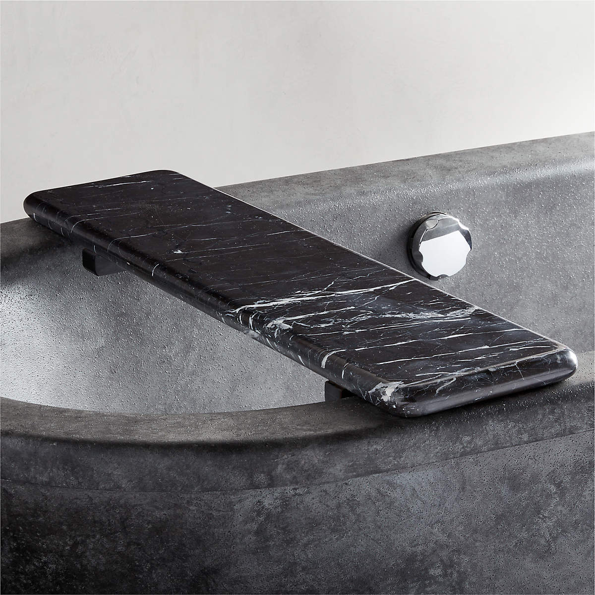 Nexus Black Marble Bath Caddy + Reviews | CB2 Canada