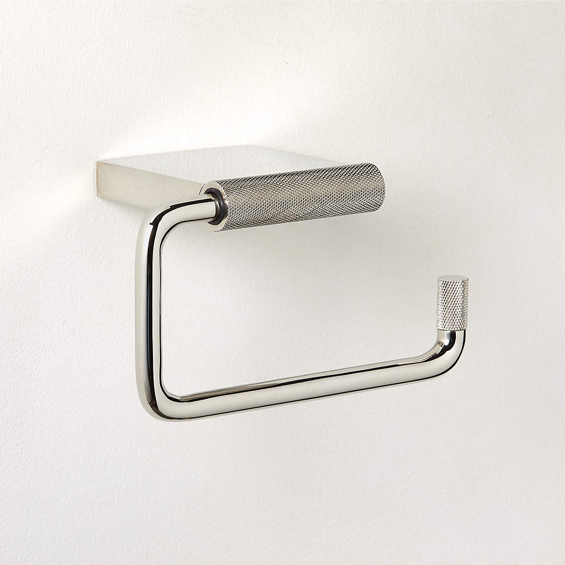 Nicolo Knurled Polished Nickel Towel Bar 18'' + Reviews | CB2