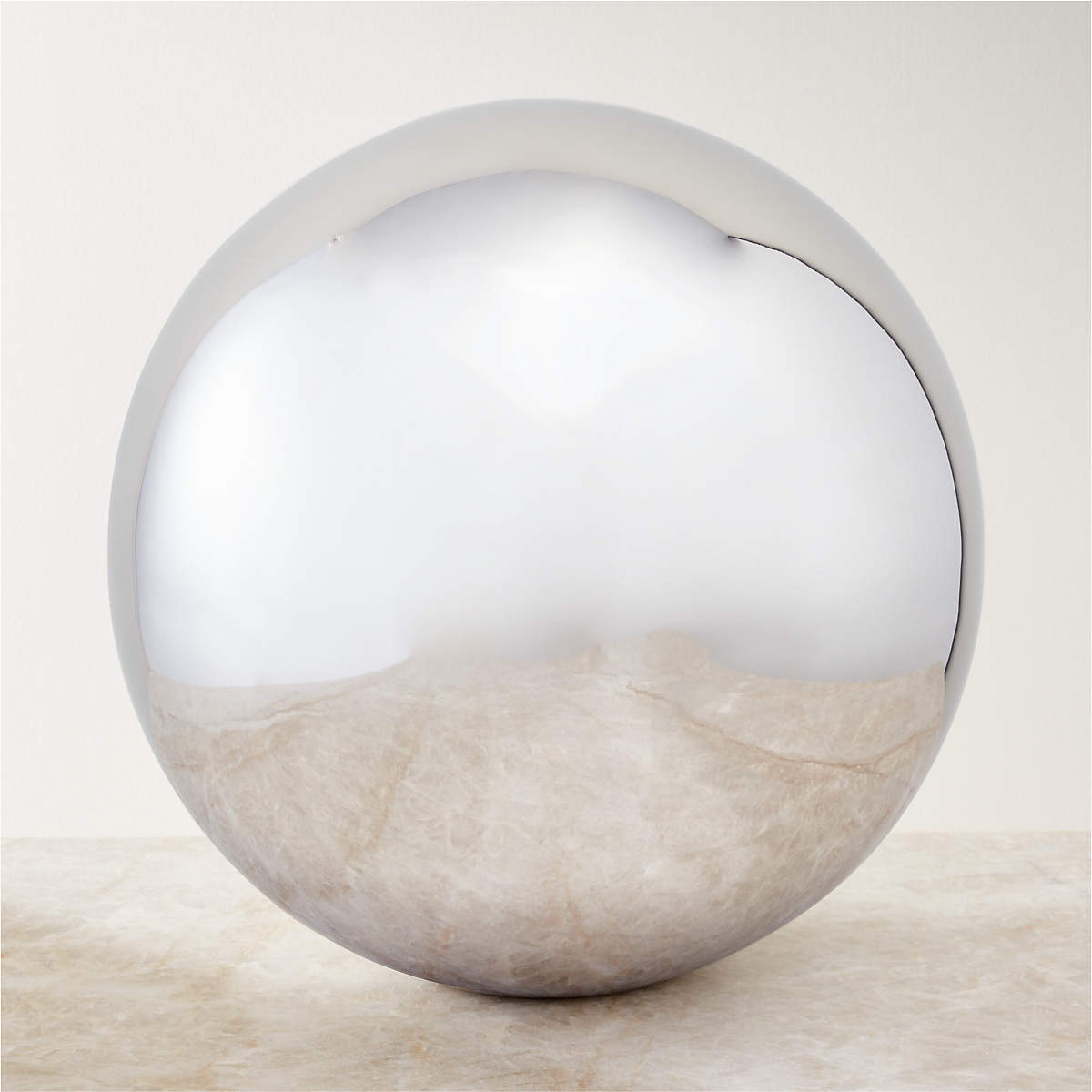 Nix Stainless Steel Decorative Orb 16" + Reviews | CB2