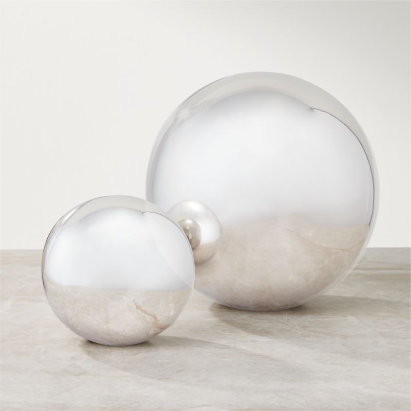 Nix Stainless Steel Decorative Orbs Small | CB2
