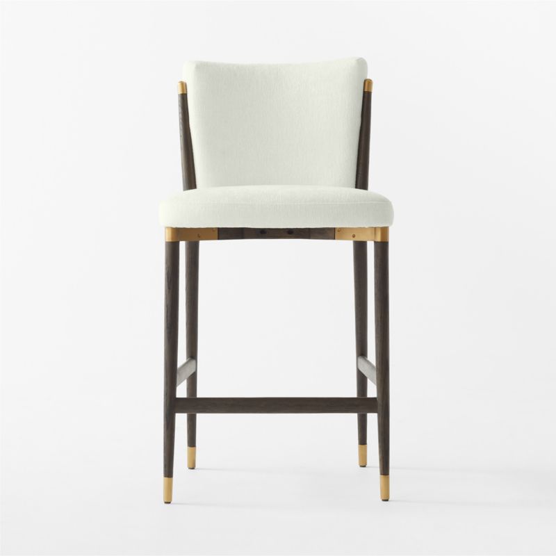 Norrie Snow White Performance Fabric Dining Counter Stool | CB2