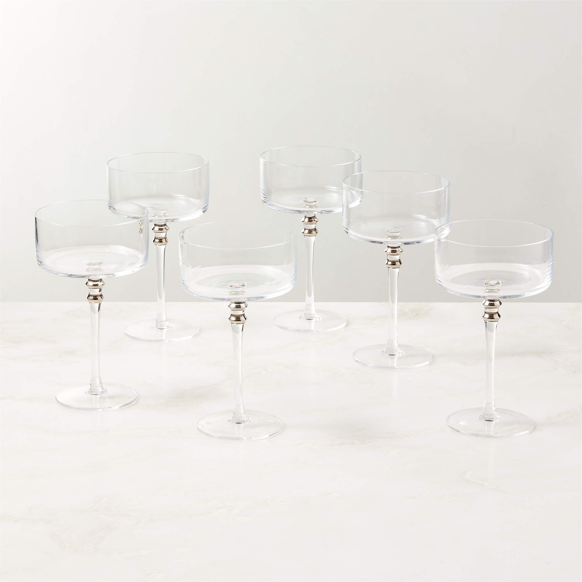 Olivia Clear Coupe Glasses Set of 6 | CB2