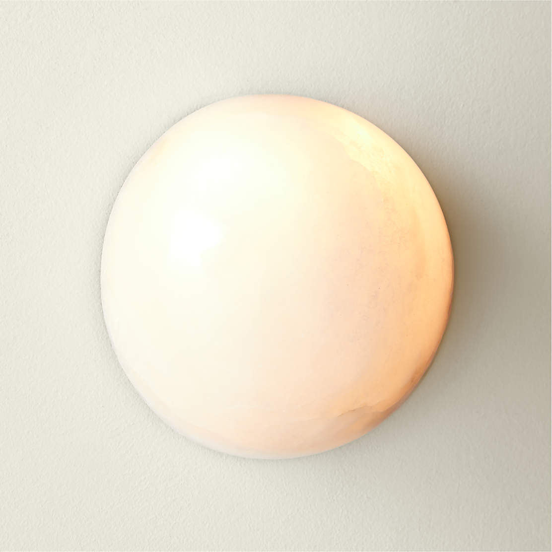 Kamila White Alabaster Wall Sconce | CB2