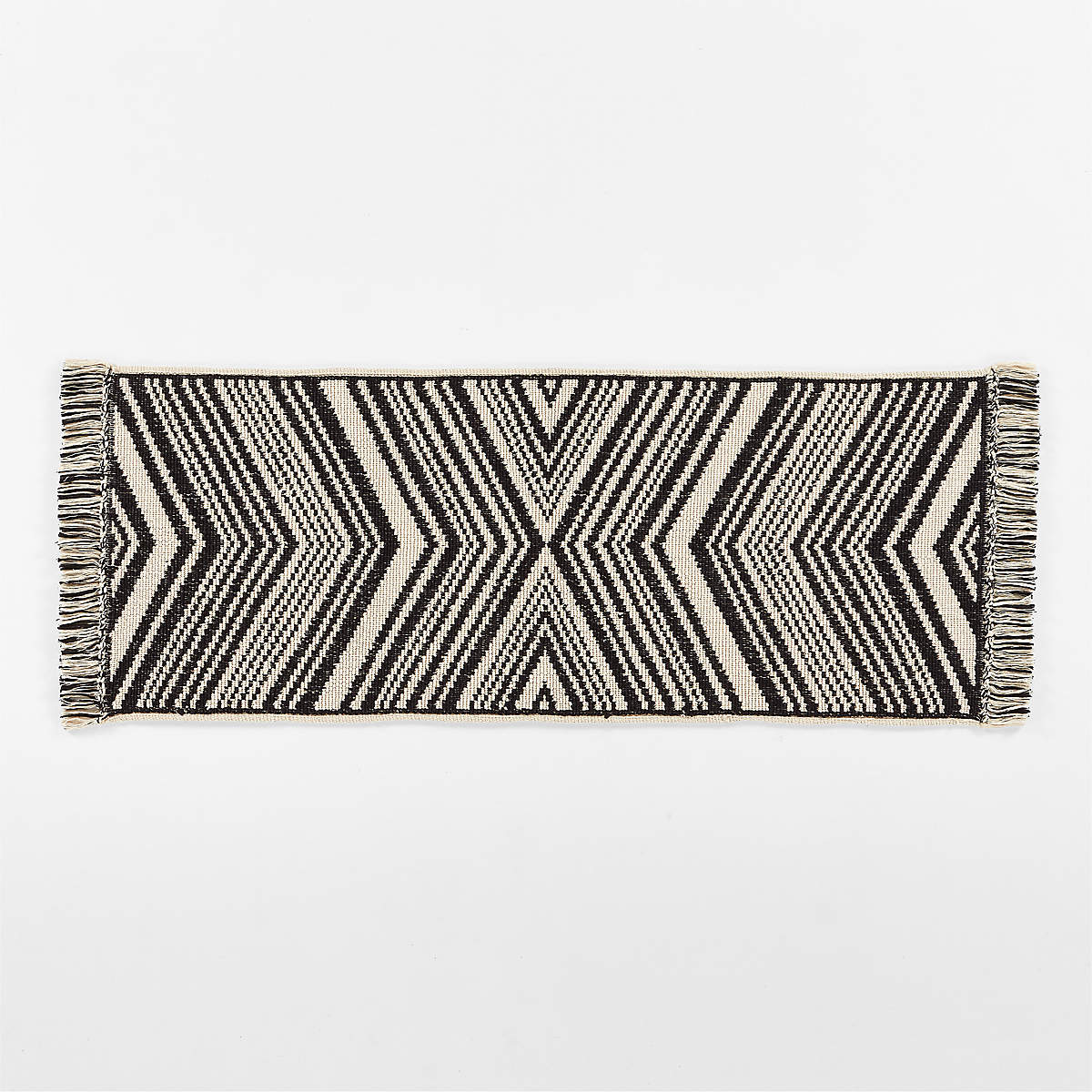 Onca Black and White Bath Runner Rug 24"x60" by Kravitz Design | CB2 Canada