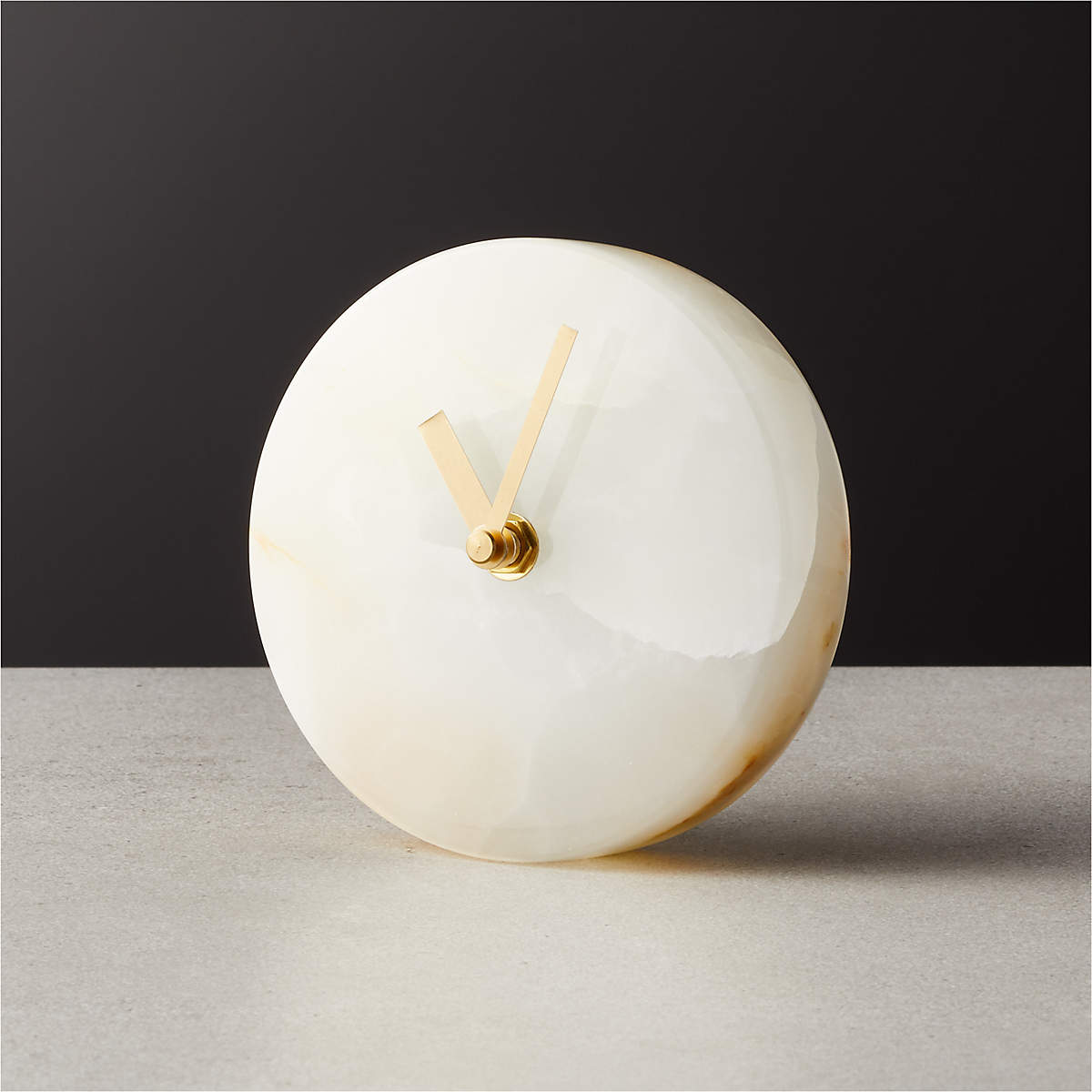 Onyx Marble Table Clock + Reviews | CB2