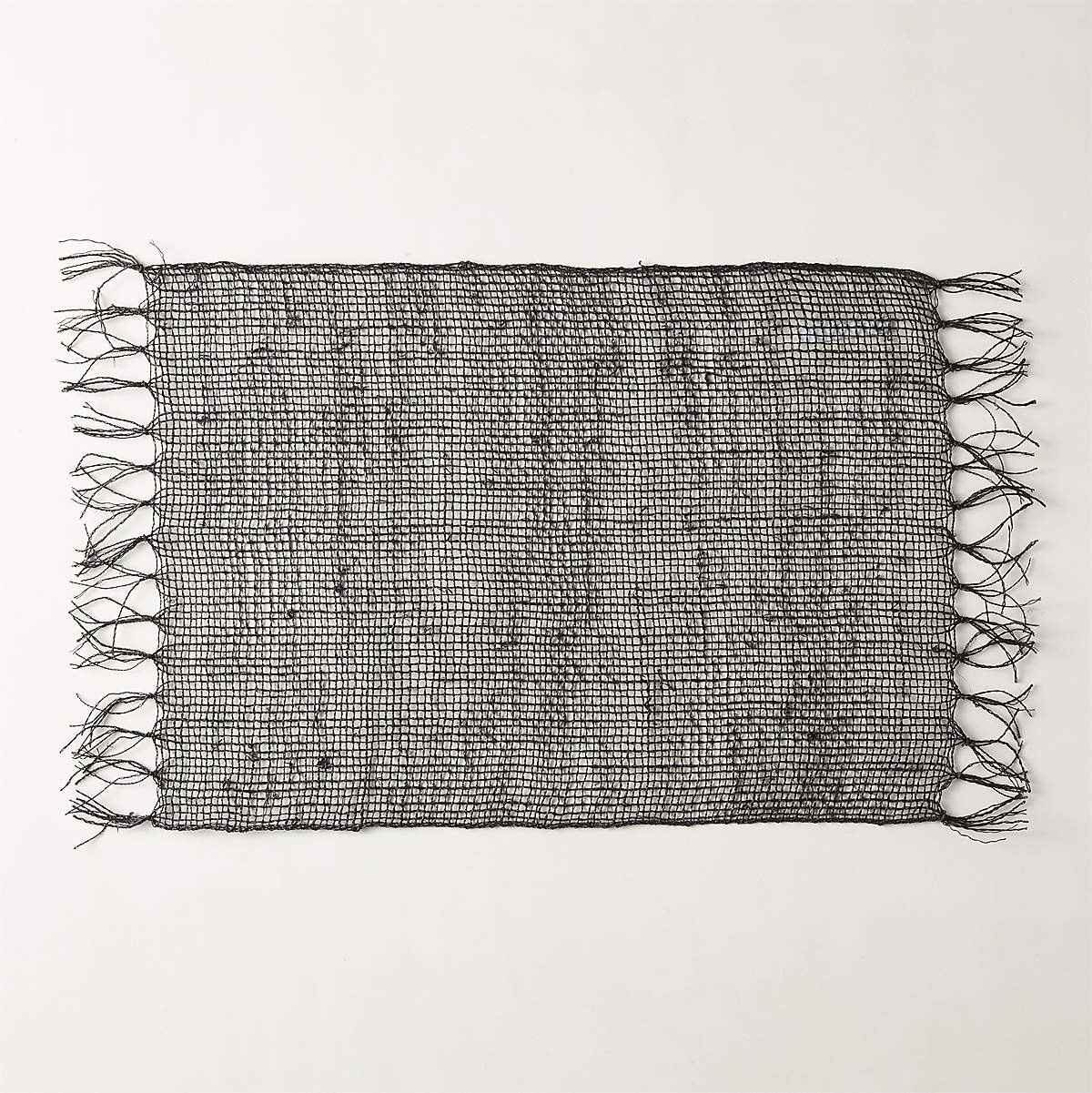 Open Weave Modern Black Woven Placemat + Reviews | CB2