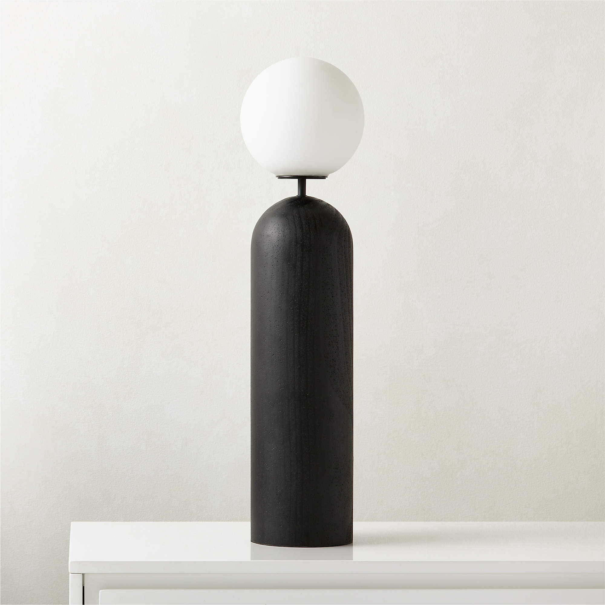 Ori Globe Table Lamp with Black Wood Base + Reviews | CB2