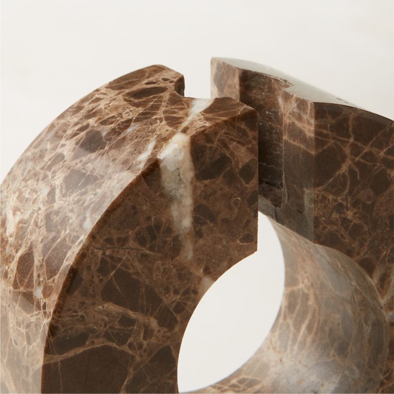 Orla Brown Marble Taper Candle Holder | CB2