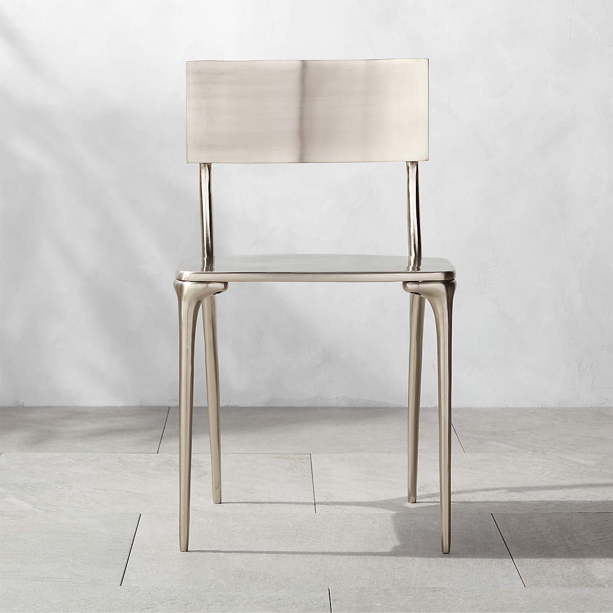 Oro Polished Silver Dining Chair by Azeeza + Reviews | CB2