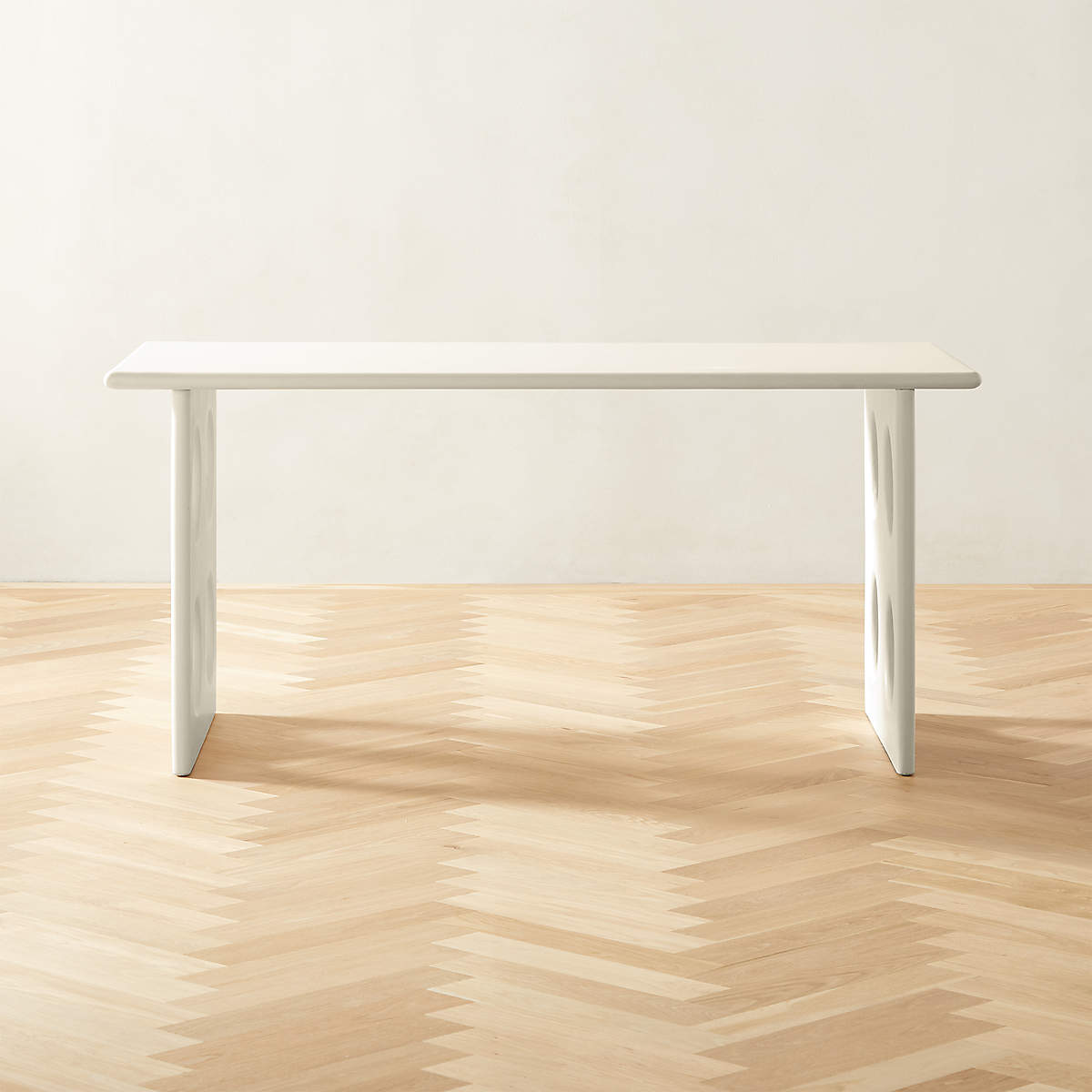 Otto Modern White Concrete Desk + Reviews | CB2