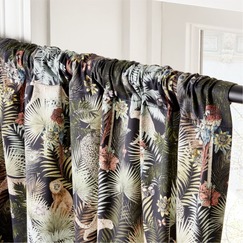 Palm Grove Jungle-Print Window Curtain Panel 48"x120" by Matthew ...