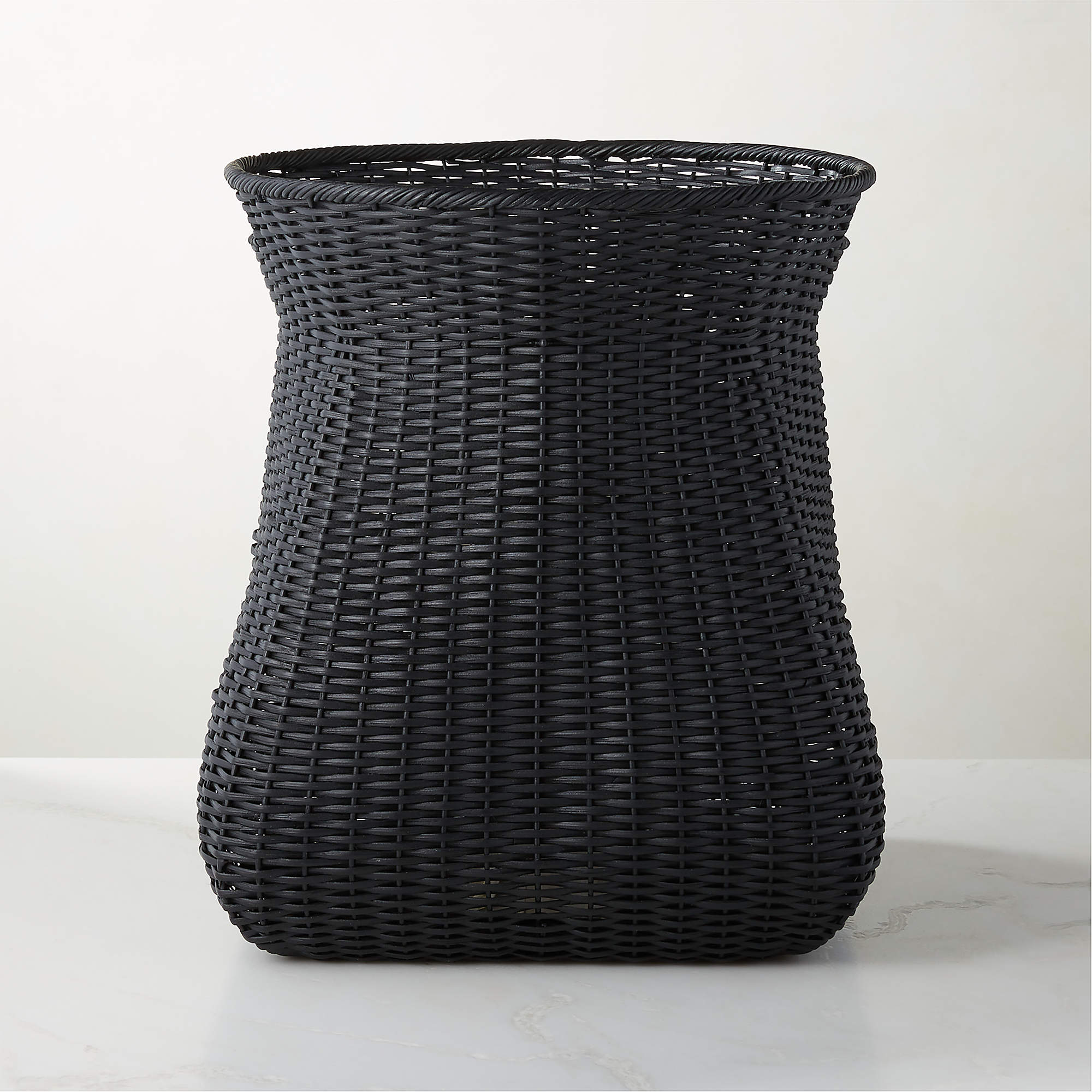 Palmer Modern Black Wicker Storage Basket | CB2