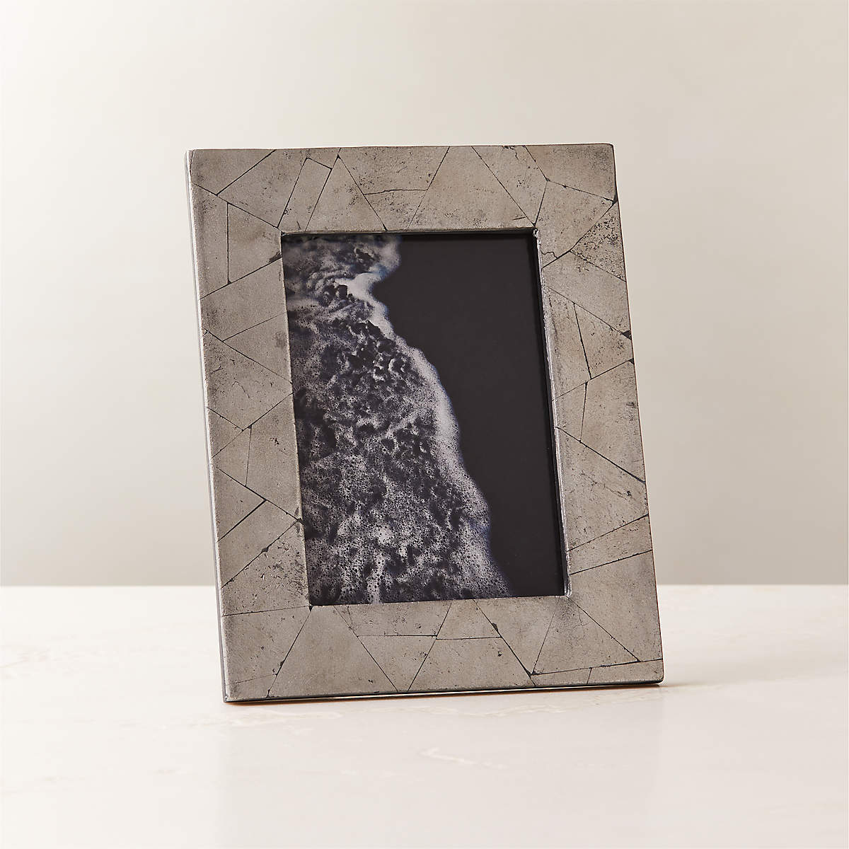Passero Polished Pyrite Picture Frame 5''x7'' | CB2