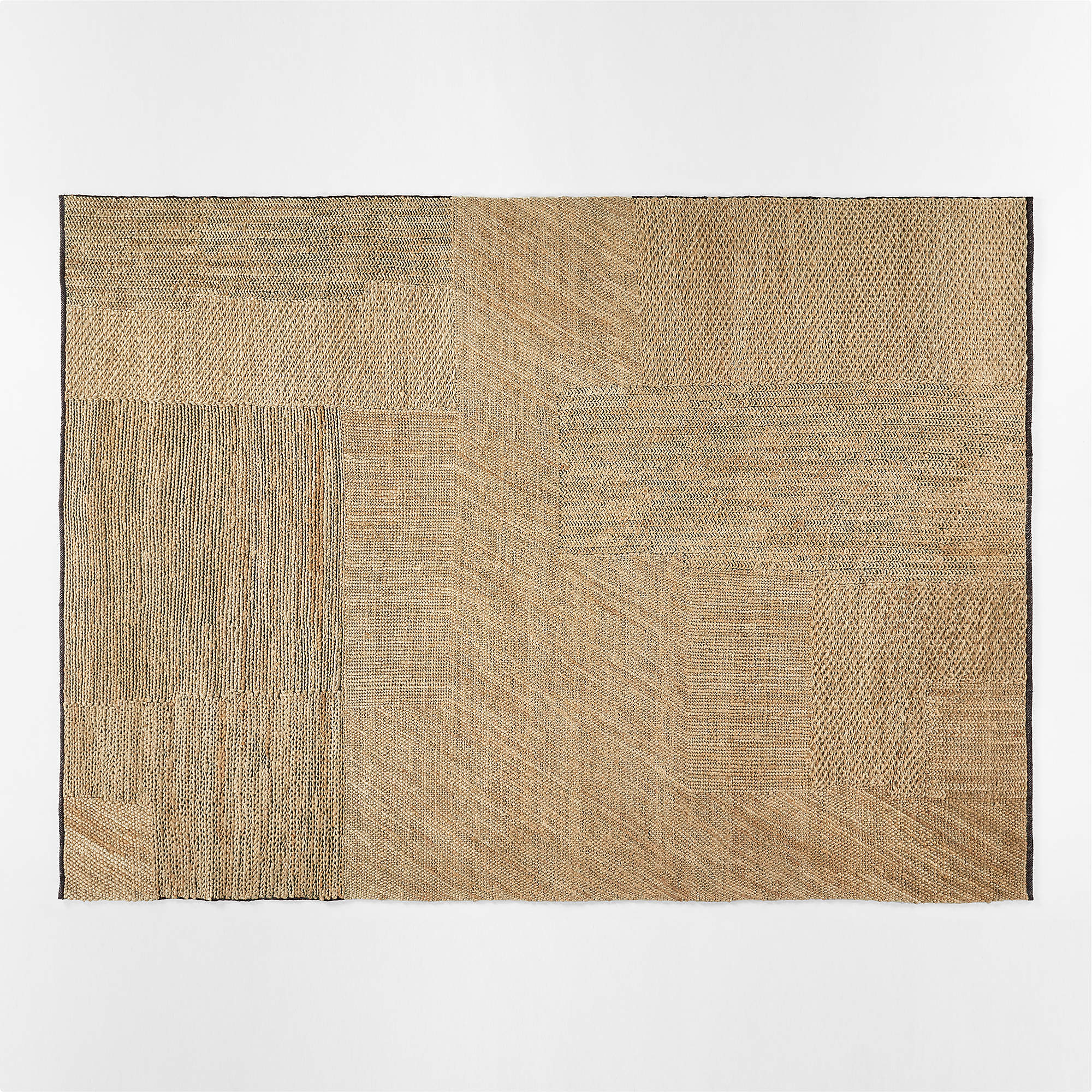 Patchwork Handwoven Natural Jute Area Rug 10'x14' + Reviews | CB2