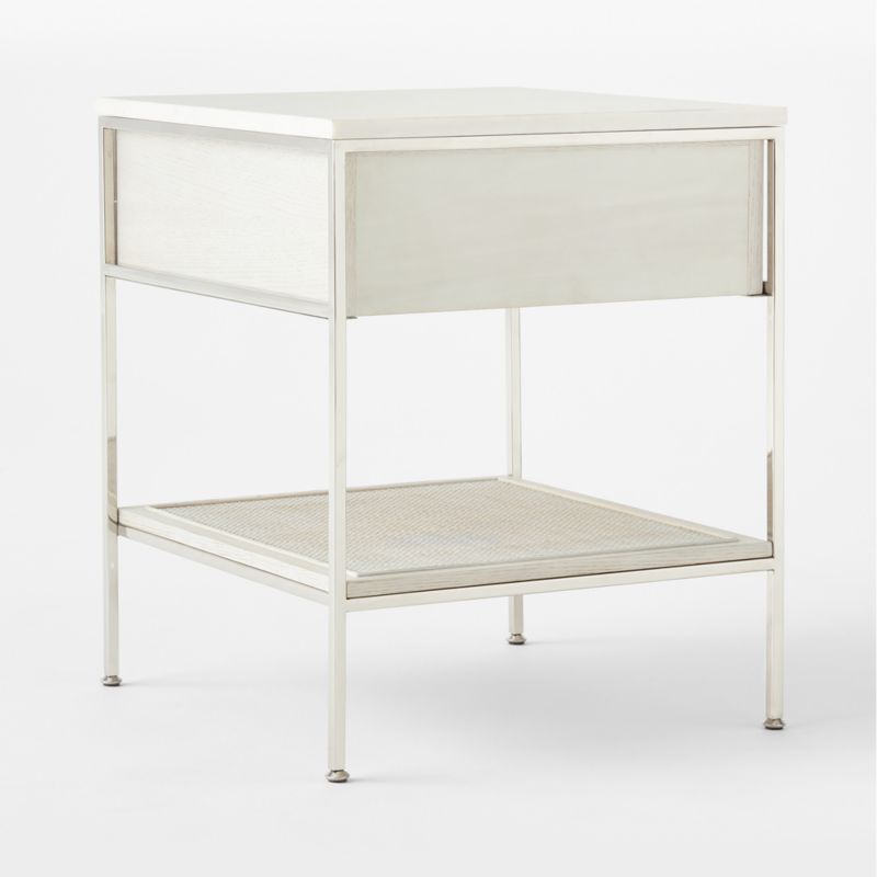 Connoisseur 2-Drawer White Oak Wood Nightstand with Marble Top Model ...
