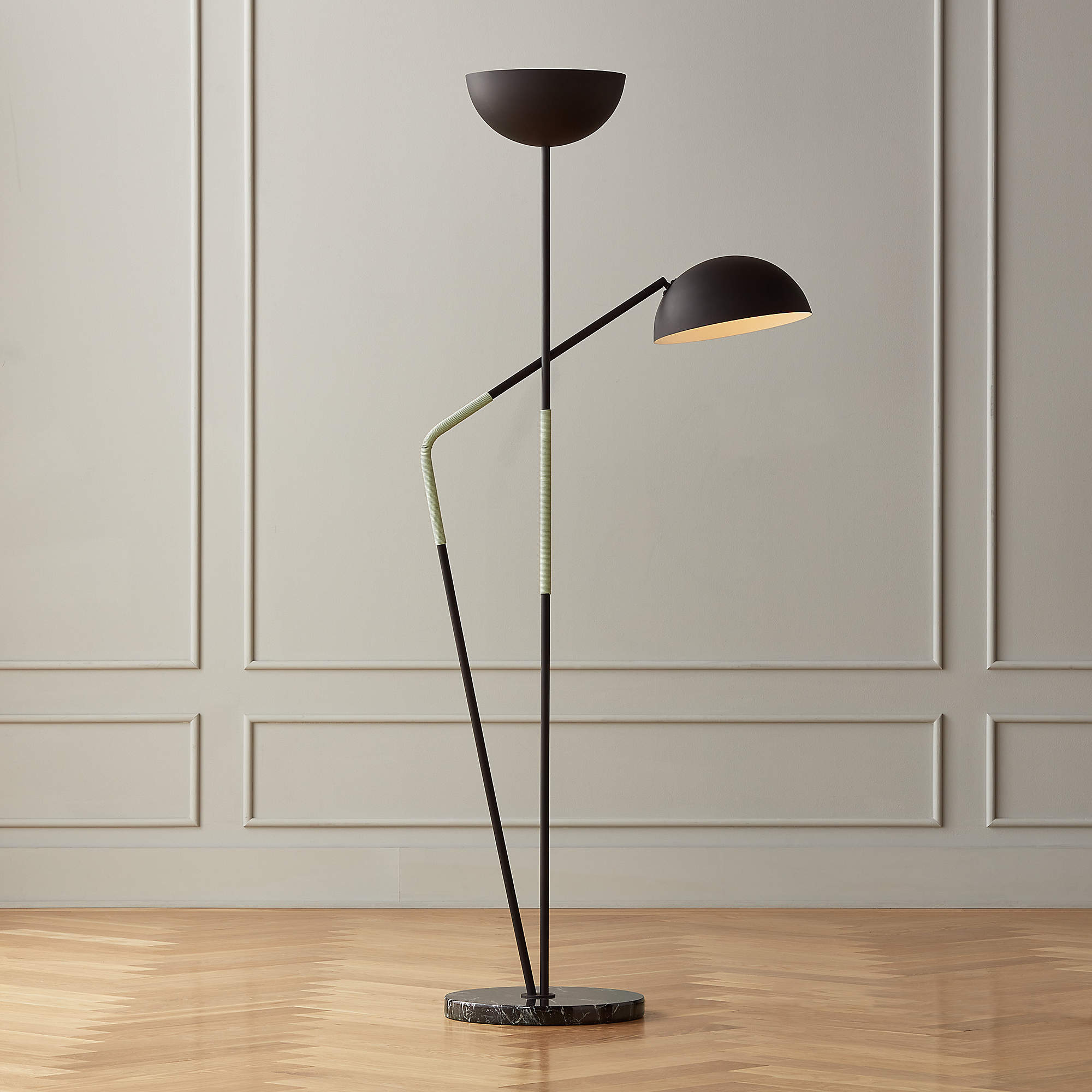 Pavo Black Marble Double Floor Lamp + Reviews | CB2 Canada