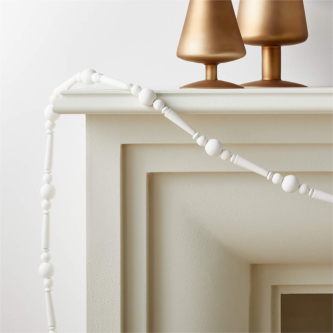 White Ball Holiday Garland 72" + Reviews | CB2