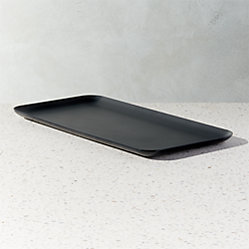 bento matte black serving platter | CB2
