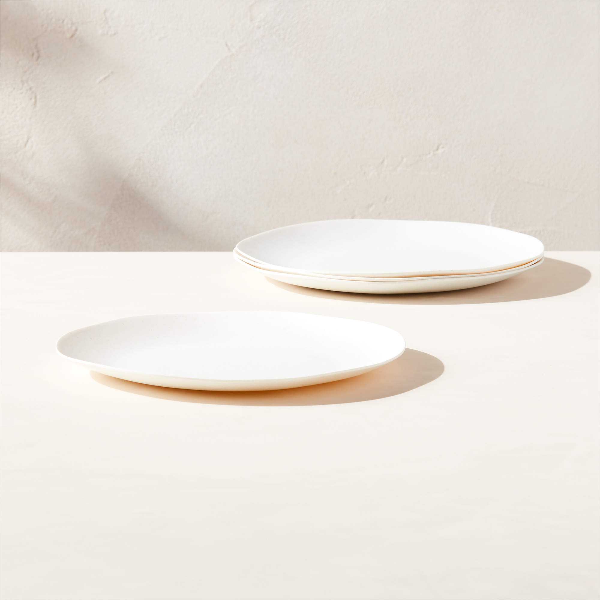 Pebble White Melamine Salad Plates Set of 4 | CB2