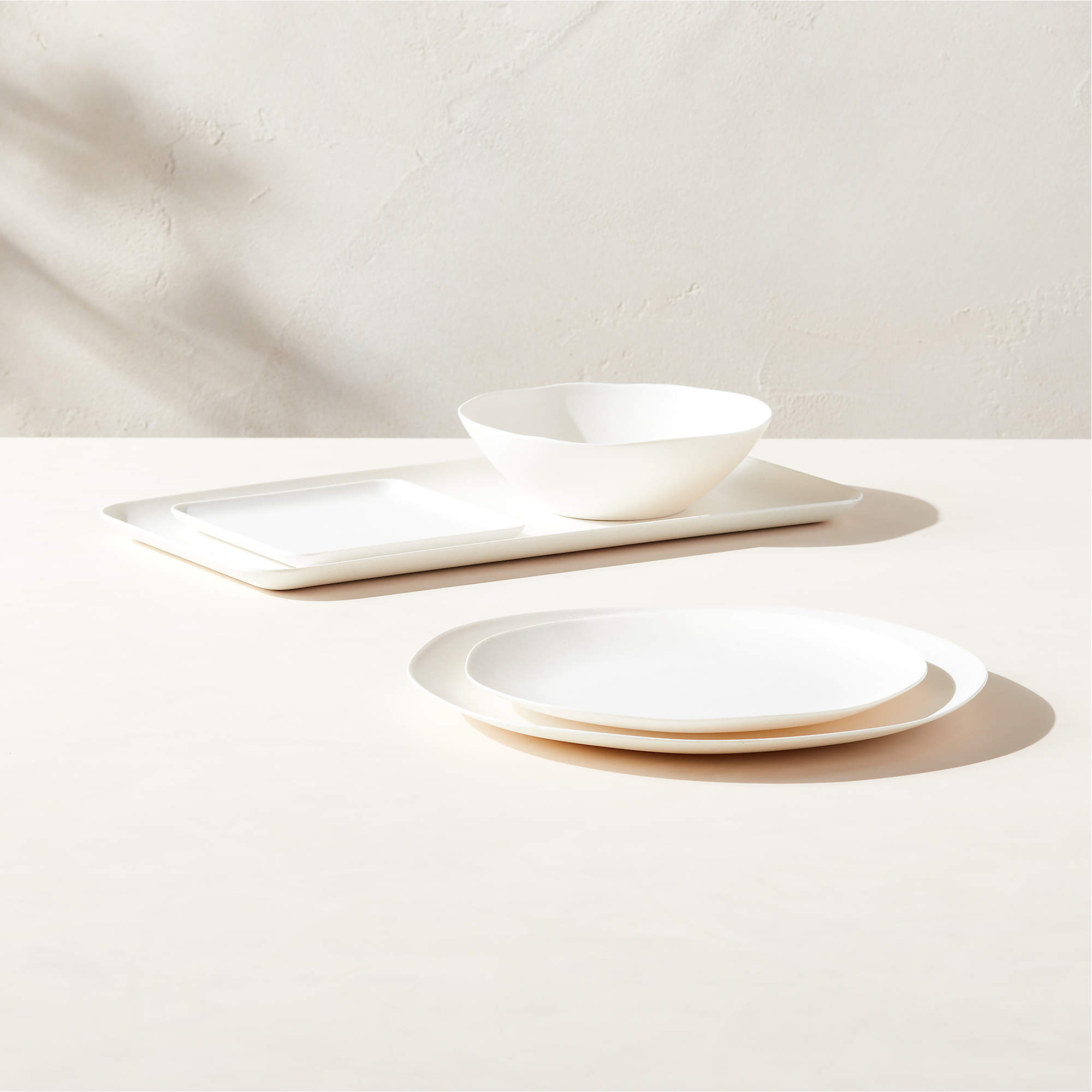 Pebble White Melamine Salad Bowl + Reviews | CB2 Canada