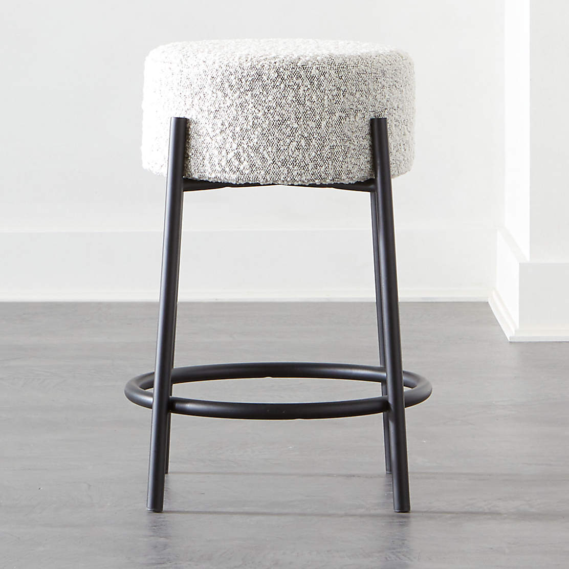 Azalea Boucle Upholstered Counter Stool + Reviews | CB2 Canada