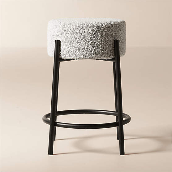 Azalea Boucle Upholstered Counter Stool + Reviews | CB2 Canada