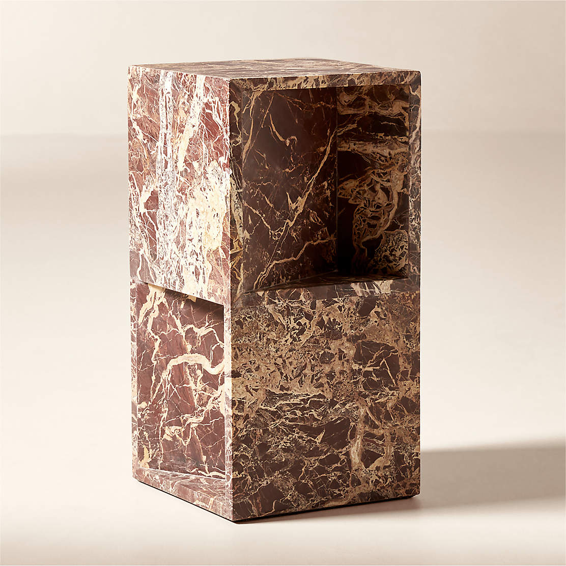 T Tall Marble Side Table + Reviews | CB2 Canada