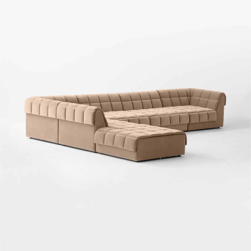 Pezzo 6-Piece Sectional Sofa with Right Arm Dale Dark Grey | CB2 Canada