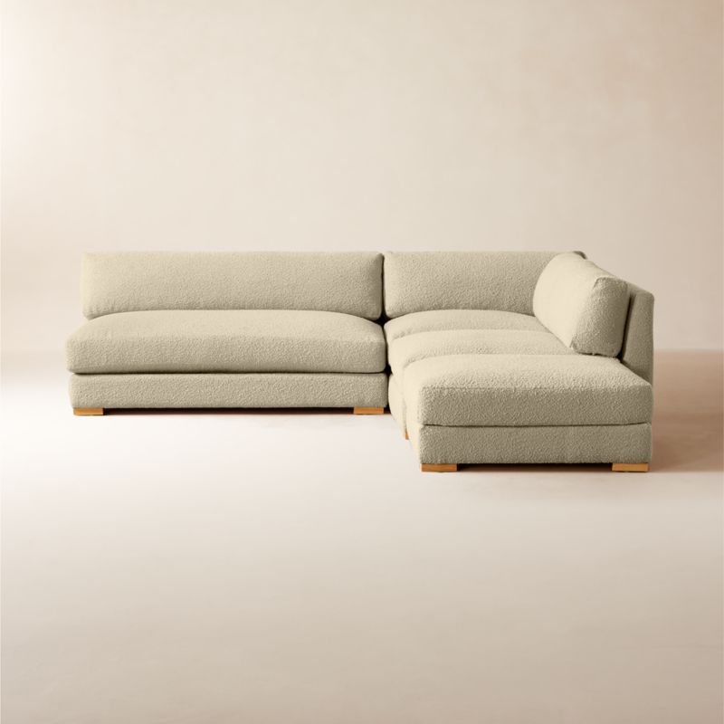 Piazza 4-Piece Modular Sectional Sofa with White Oak Legs 105" | CB2