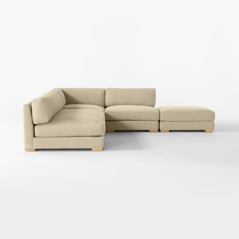 Piazza 4-Piece Modular Sectional Sofa with White Oak Legs 127" | CB2