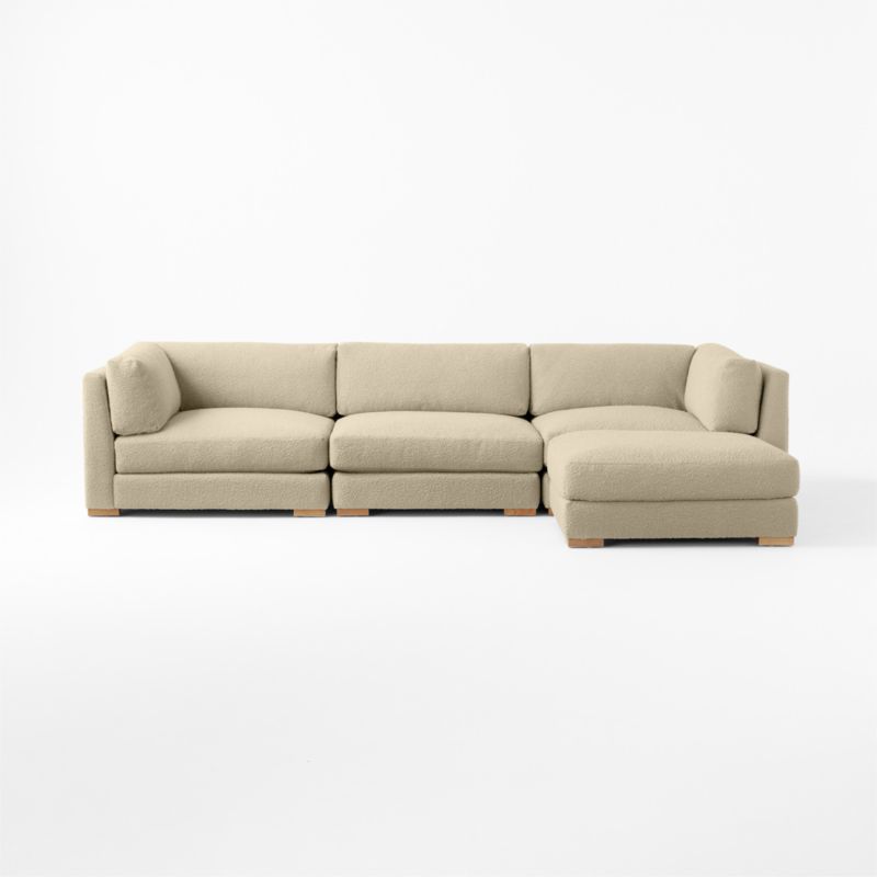 Piazza 4-Piece Modular Sectional Sofa with White Oak Legs | CB2