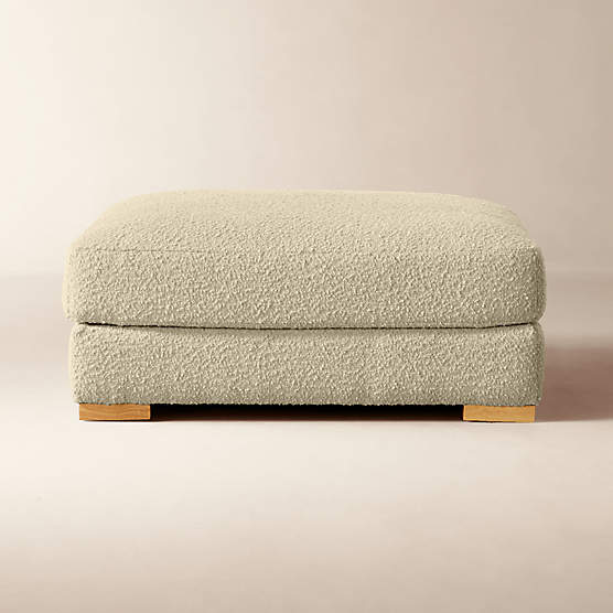 Piazza Ottoman with White Oak Legs + Reviews | CB2 Canada