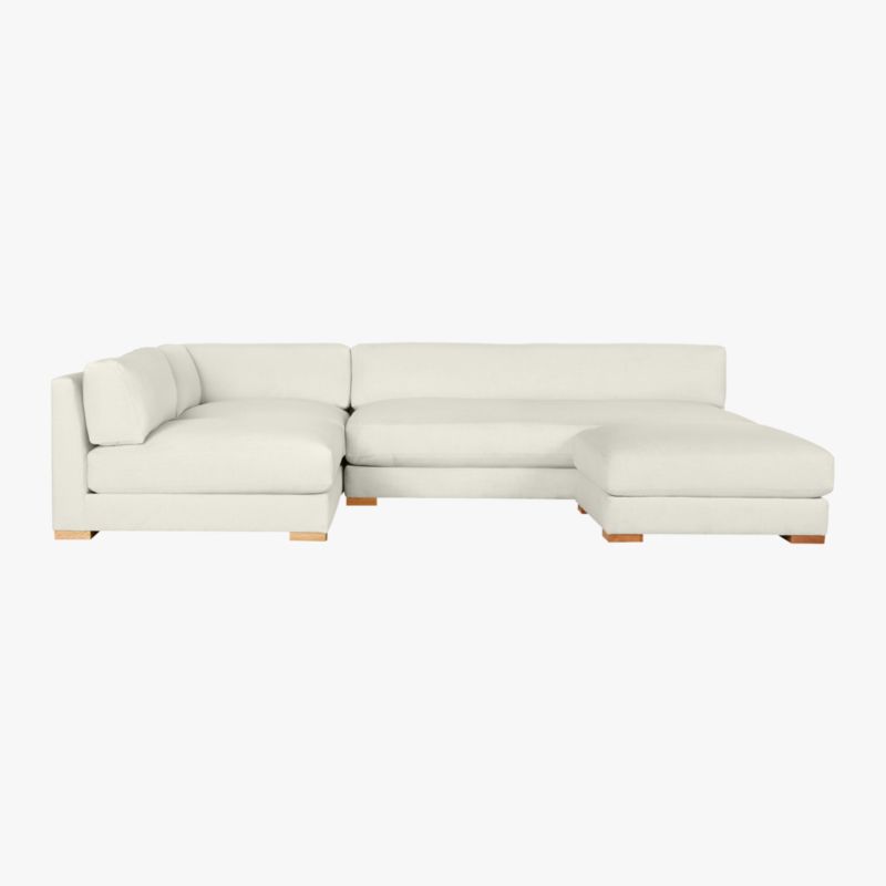 Piazza 4-Piece Modular Sectional Sofa with White Oak Legs 127" | CB2