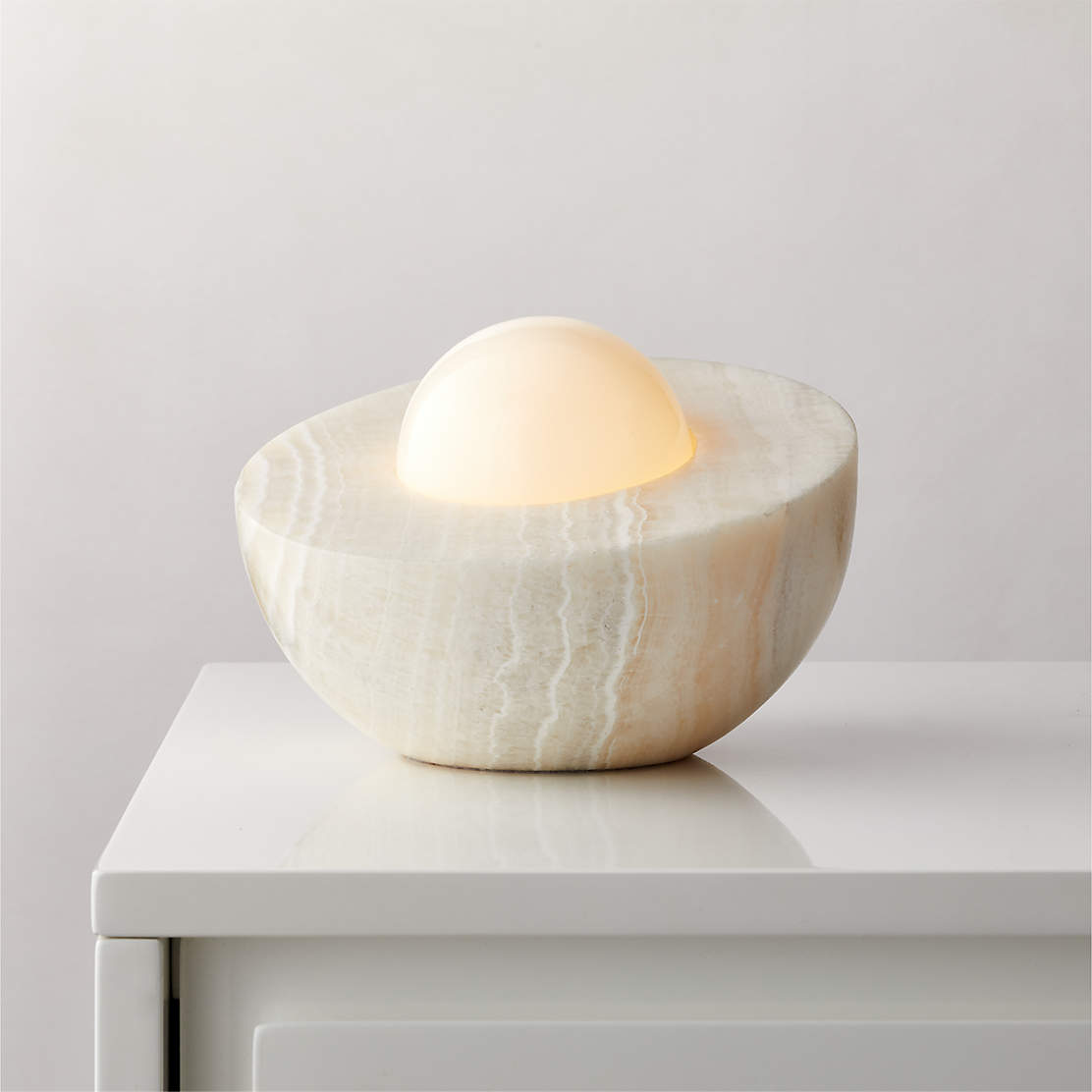 Lastra White Onyx Table Lamp + Reviews | CB2