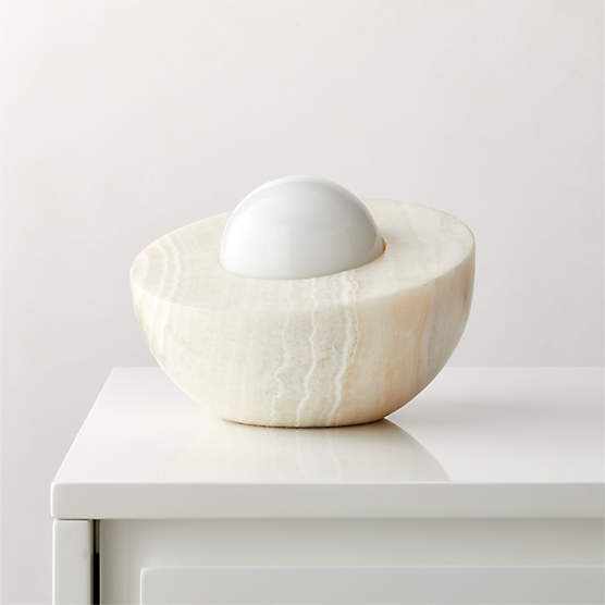 Lastra White Onyx Table Lamp | CB2 Canada