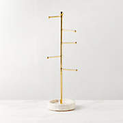 Pierce Travertine and Brass Jewelry Tower + Reviews | CB2