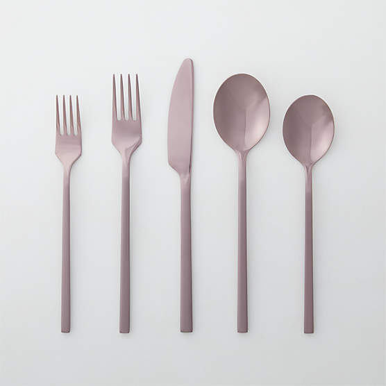 20-Piece Essence Brushed Champagne Gold Flatware Set | CB2