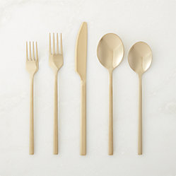 20-Piece Modern Haze Brushed Gunmetal Flatware Set + Reviews | CB2 Canada