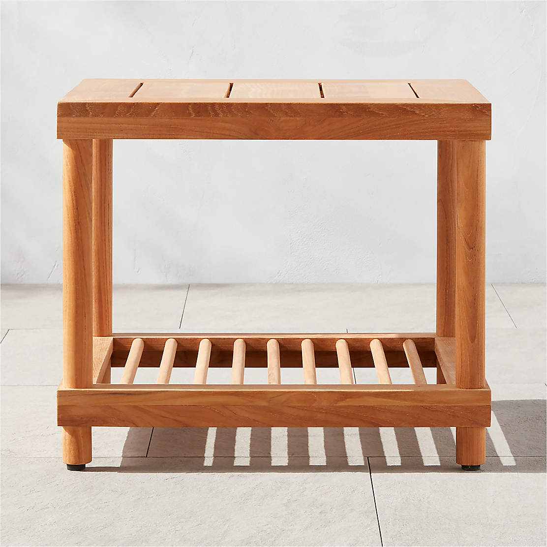 Pinet Modern Teak Outdoor Console Table + Reviews | CB2