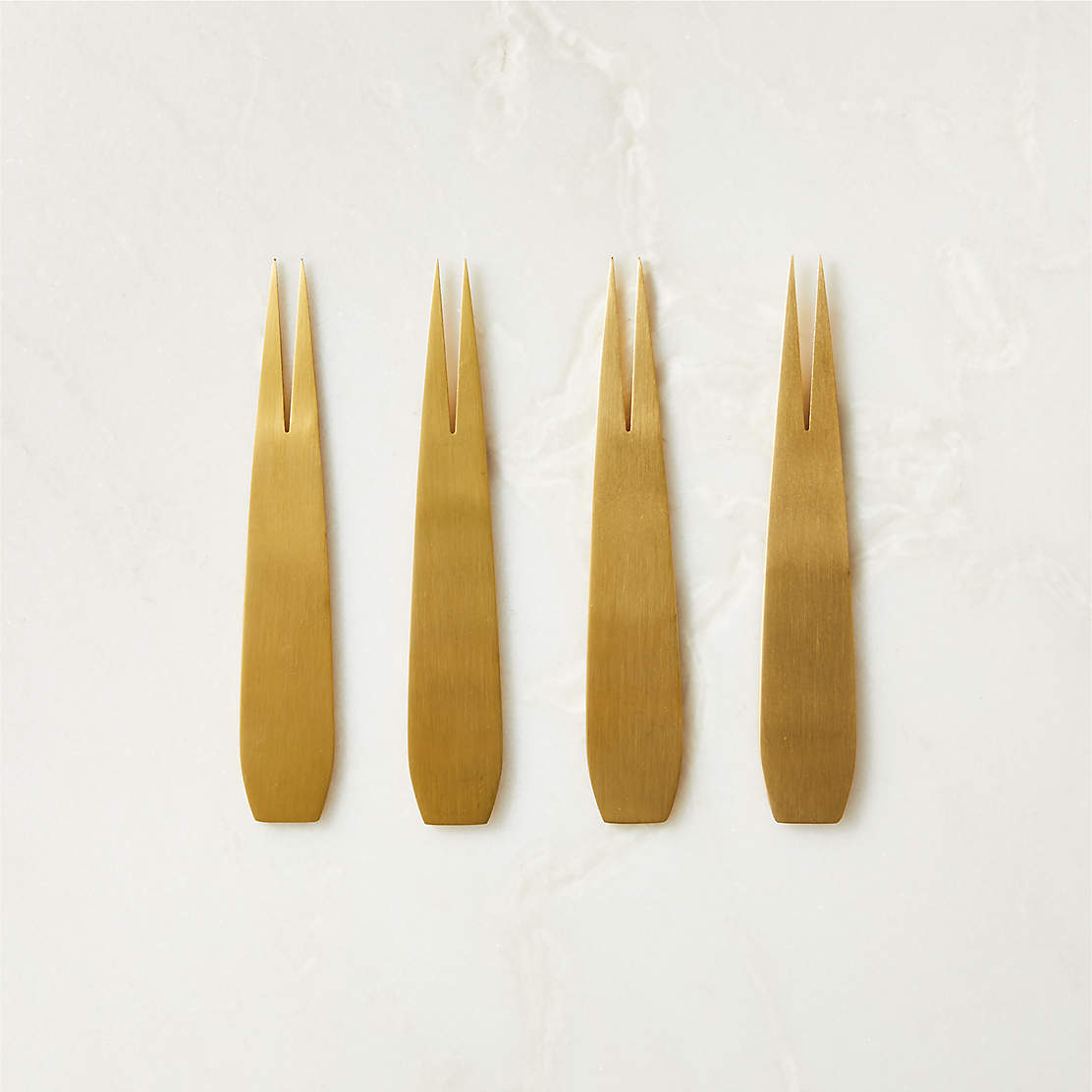 Mini Gold Cocktail Forks Set of 6 + Reviews | CB2