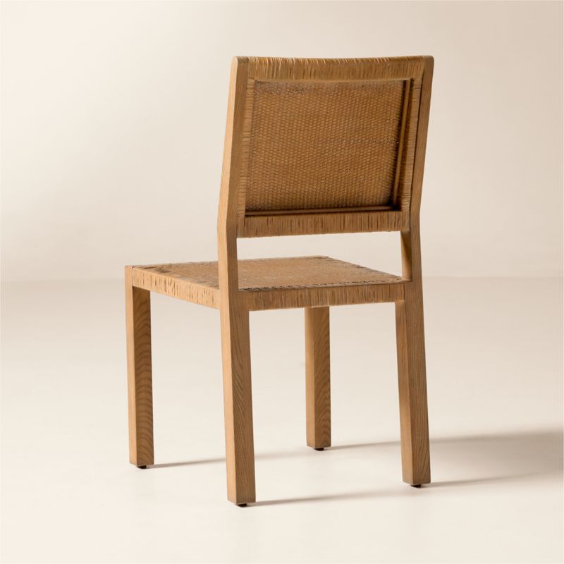 Plait Ash Wood and Woven Rattan Dining Chair | CB2