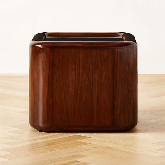 Forcella High-Gloss Black Cement Side Table + Reviews | CB2