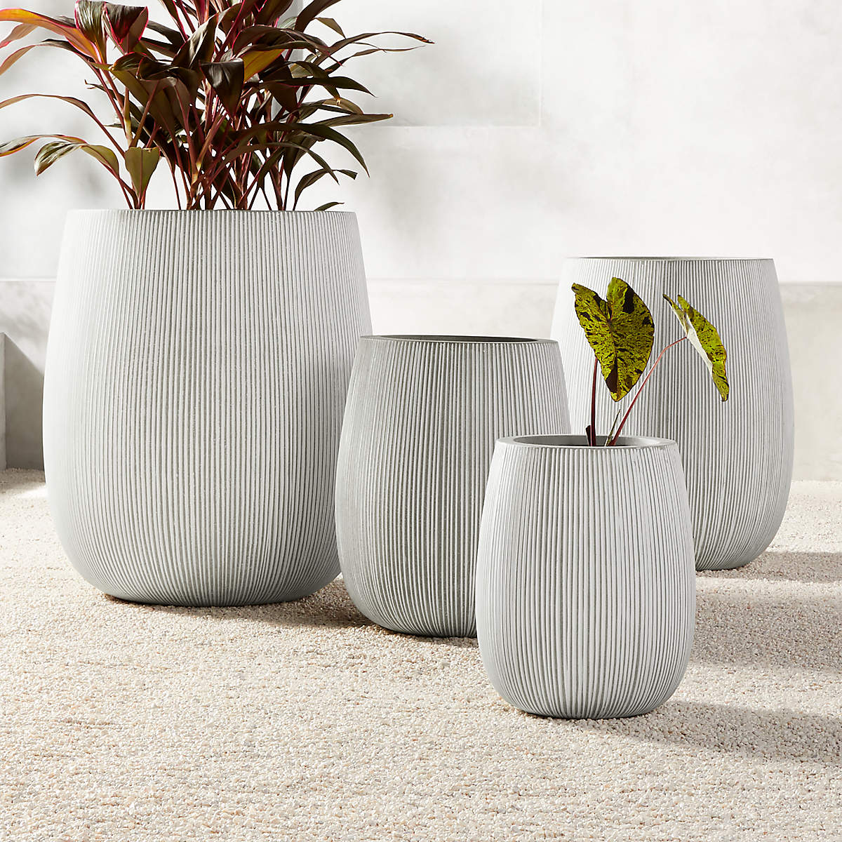 Pod Indoor/Outdoor Modern Cement Planters | CB2