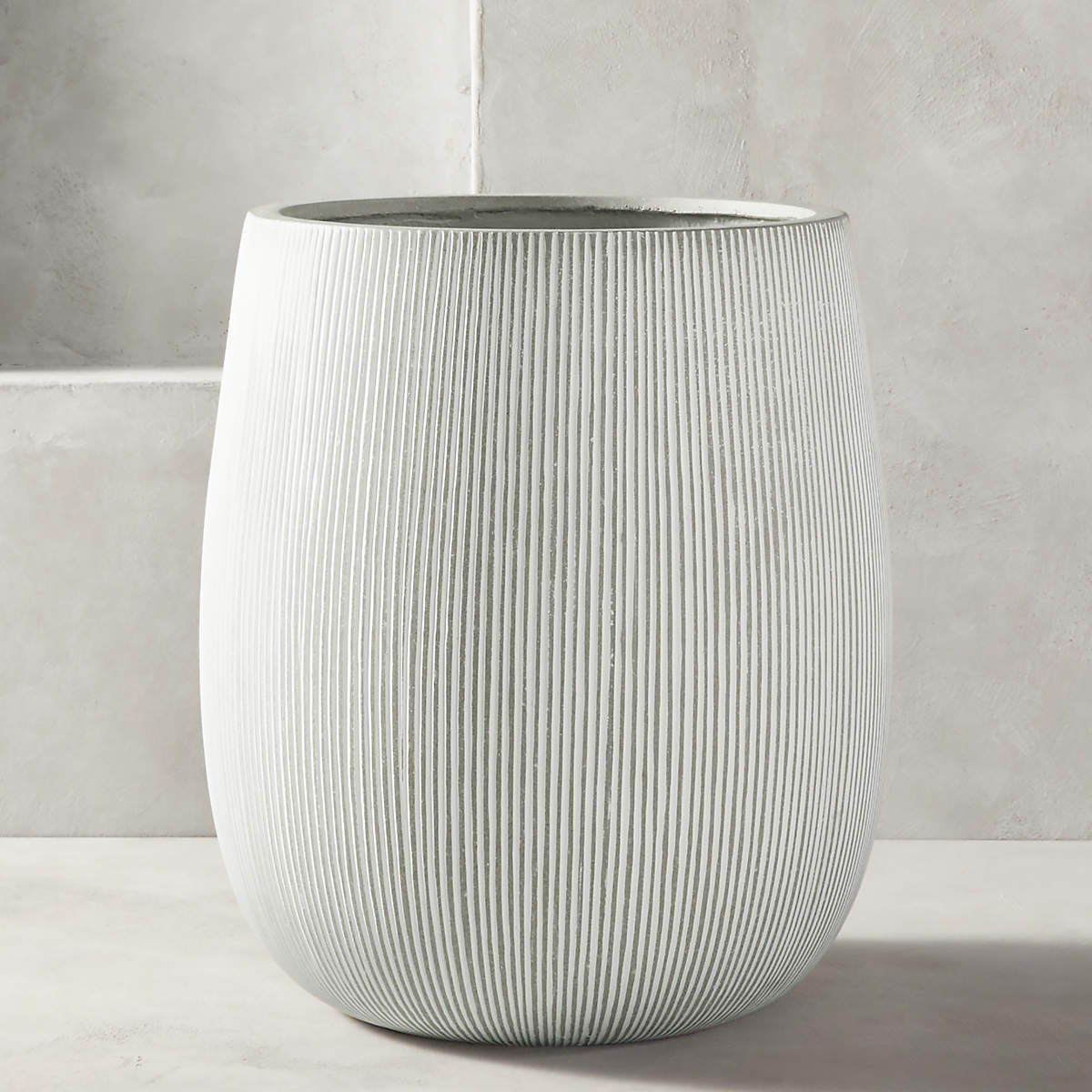 Pod Modern Grey Cement Outdoor Planter XXL + Reviews | CB2