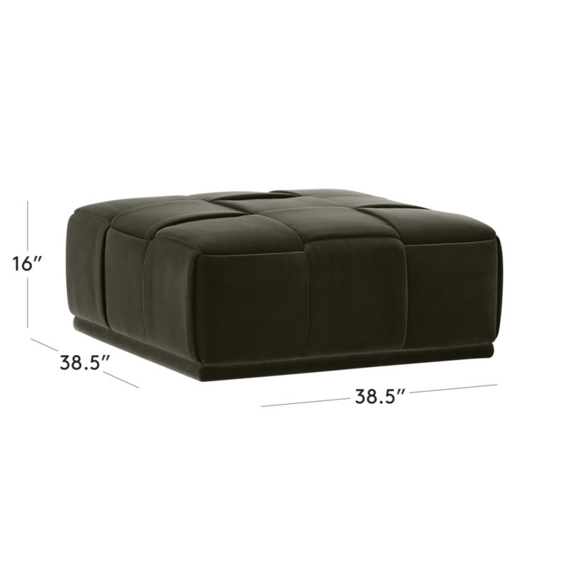 Pointe Black Velvet Ottoman | CB2