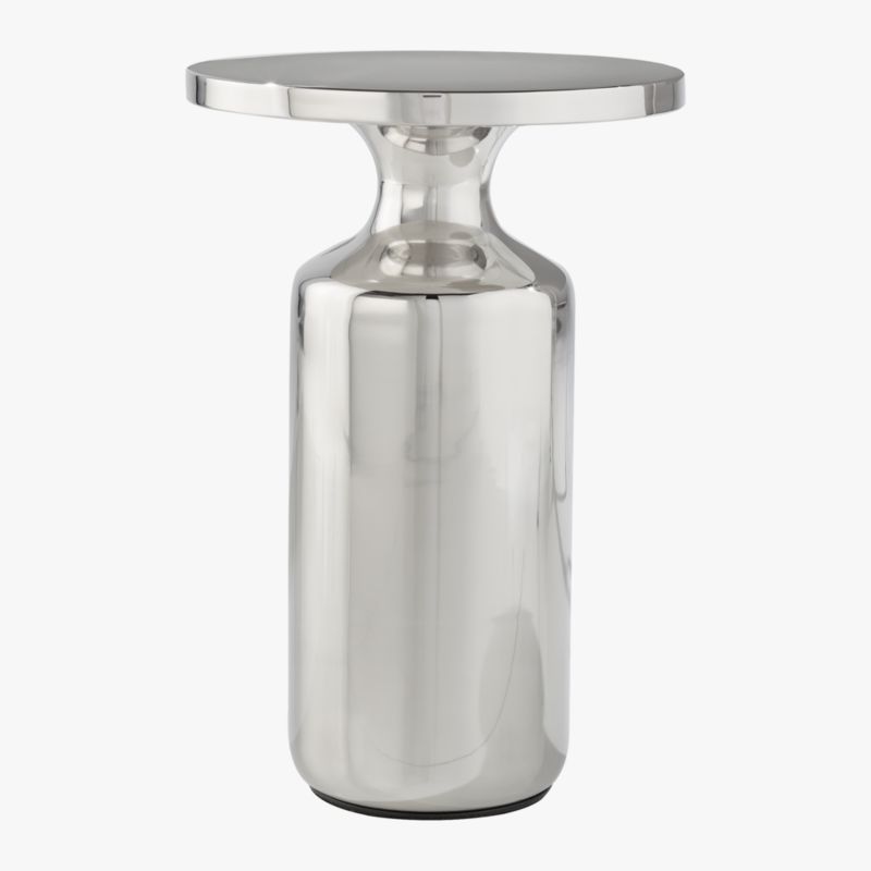 Cheval Polished Silver Modern Side Table + Reviews | CB2